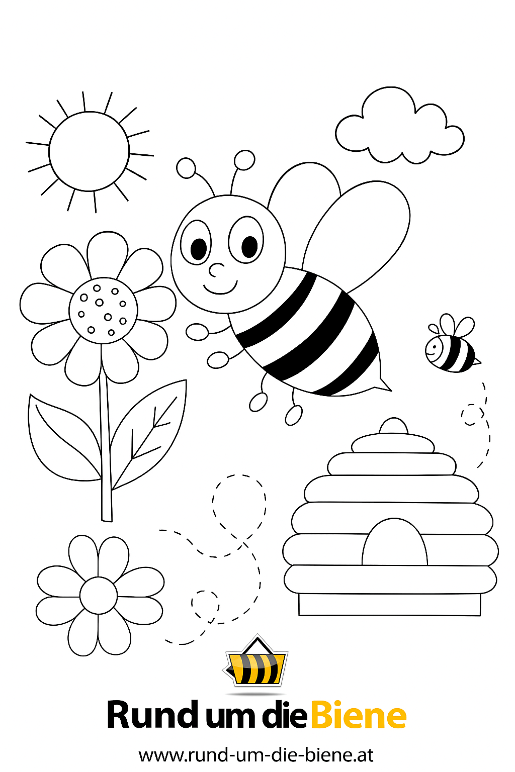 Ausmalbilder Bienen, Imker und Honig für Kinder | Rund um die Bienen